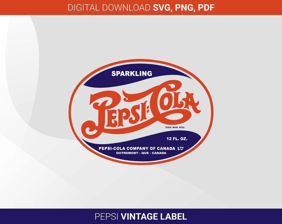 Vintage Pepsi Label Pepsi Cola Retro Label Digital Product - Etsy