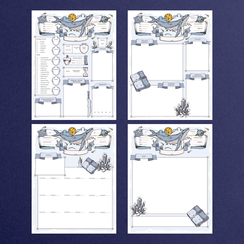 Dnd 5e Character Sheet Bundle | 4 Unique Themes (printable PDF) - Etsy