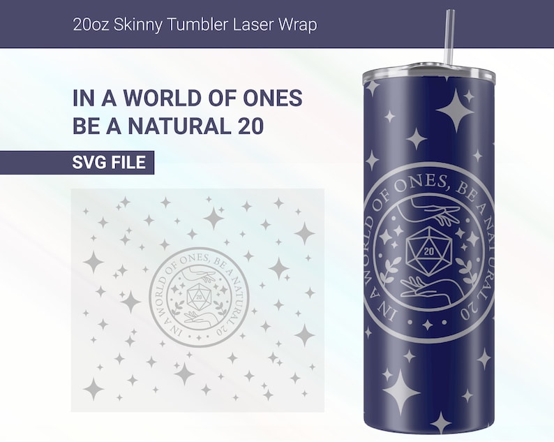 Dungeons & Dragons 20oz Skinny Tumbler Laser SVG Wrap, Dnd Xmas Gift ...