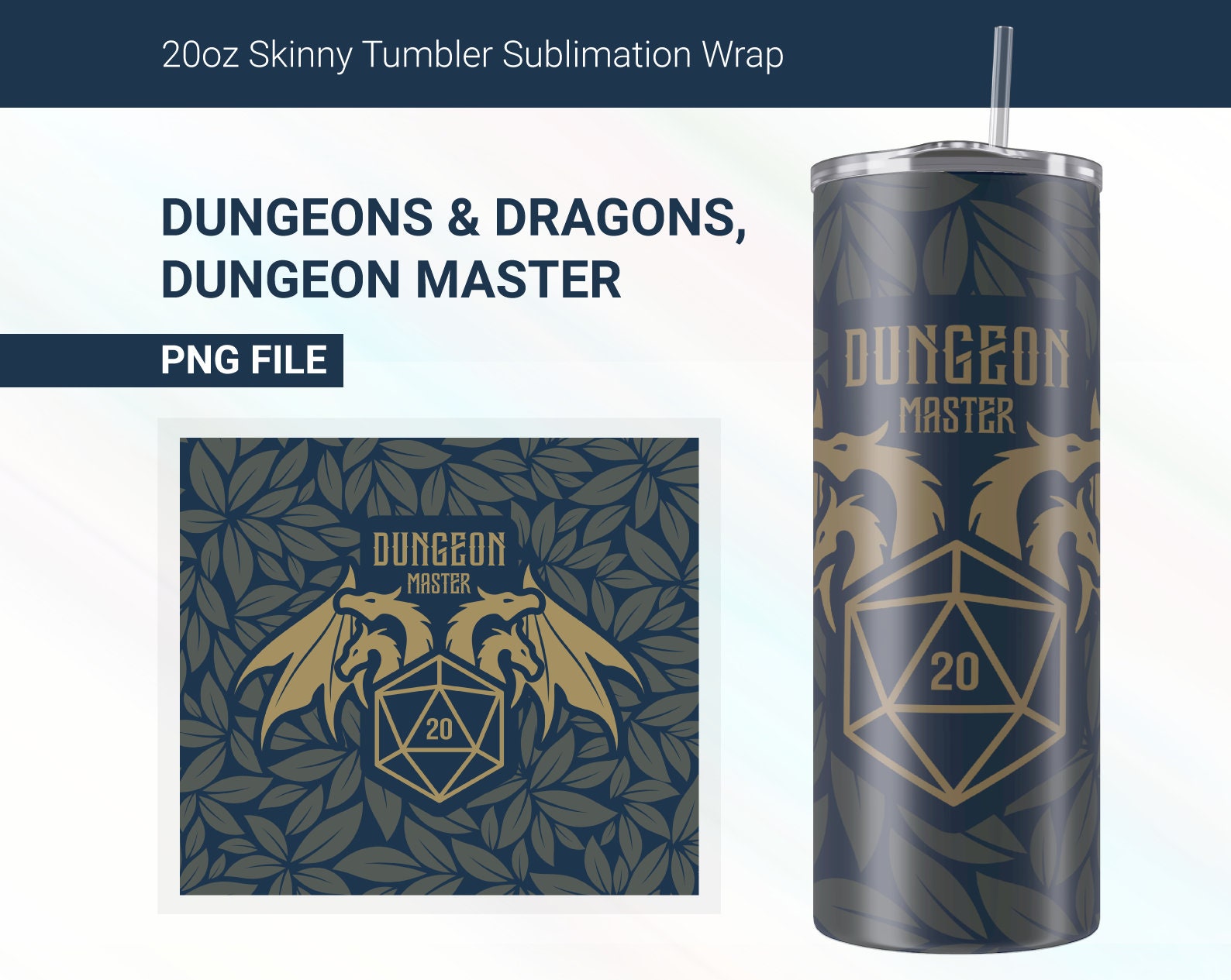 Dungeon Master Tumbler Wrap, Dnd Dragons Design (PNG) - Etsy