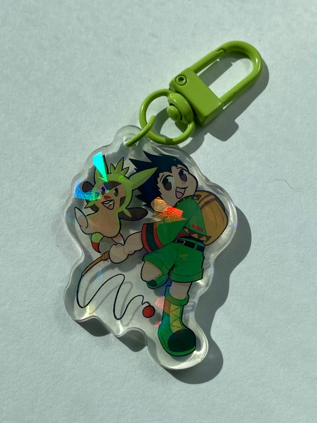 Grass Green Holographic 2 Inch Key Chain - Etsy