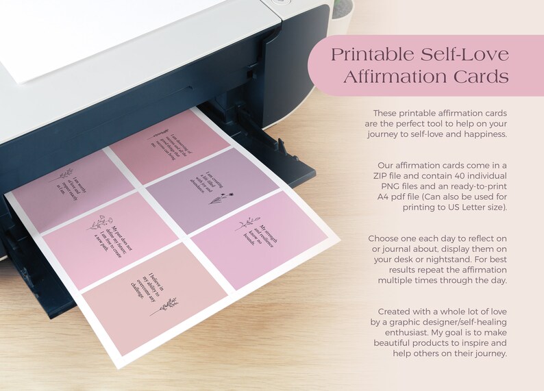 Printable Affirmation Cards, Self-love Affirmation Cards, Positive ...