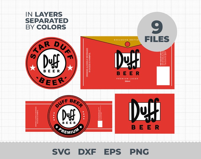 Duff Beer Bottle Label the Simpsons Duff Beer Labels the Simpsons Party ...