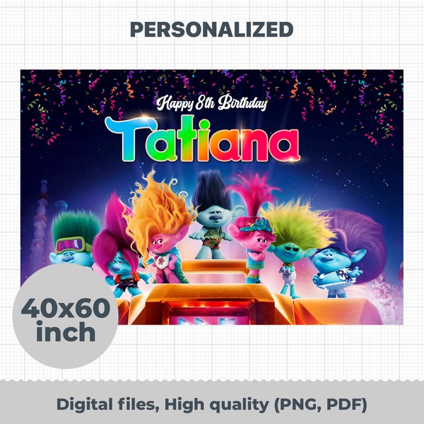 Trolls Backdrop - Etsy