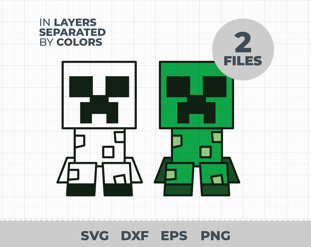 Creeper SVG, Minecraft Svg, Layered Svg, Cricut, Silhouette, Instant ...