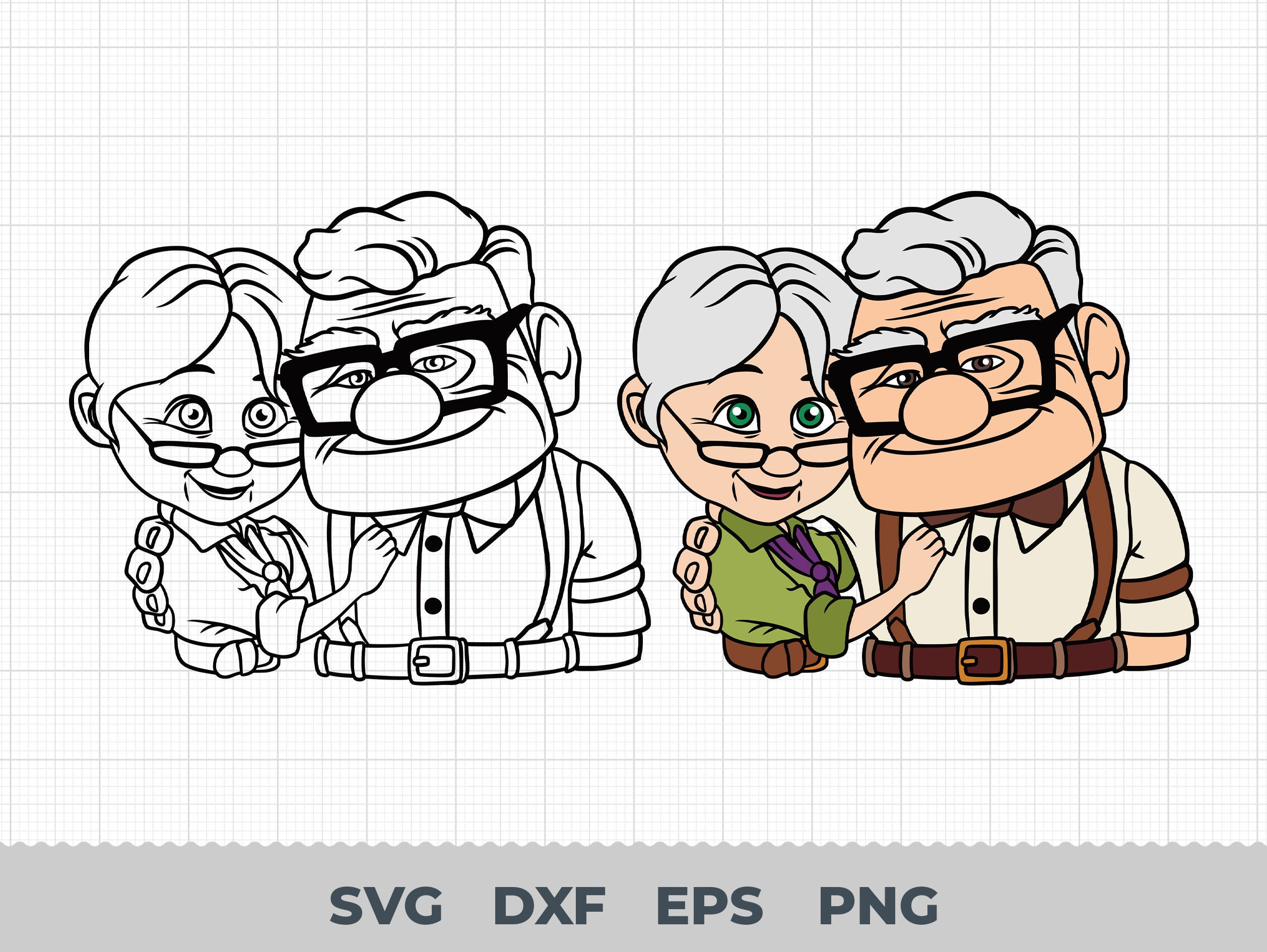 Ellie and Carl Svg PNG Up Movie SVG Bundle Valentine's - Etsy Australia