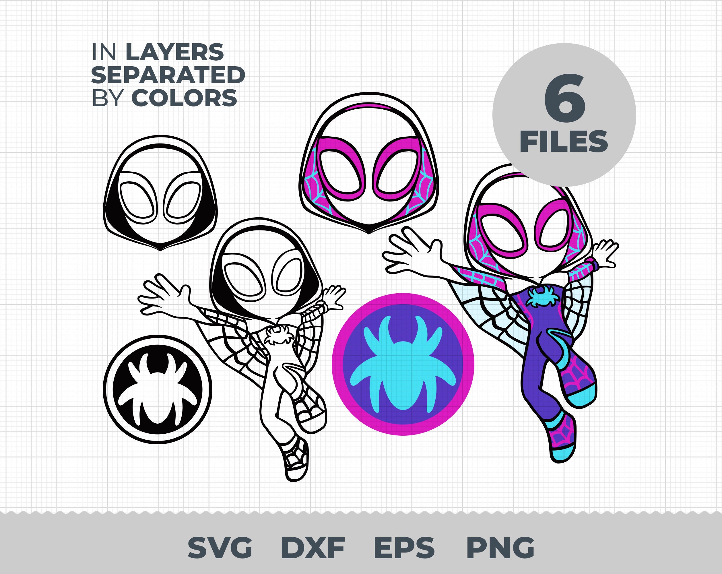 Gwen Clipart SVG, Gwen Svg, Ghost Spider, Instant Download. - Etsy
