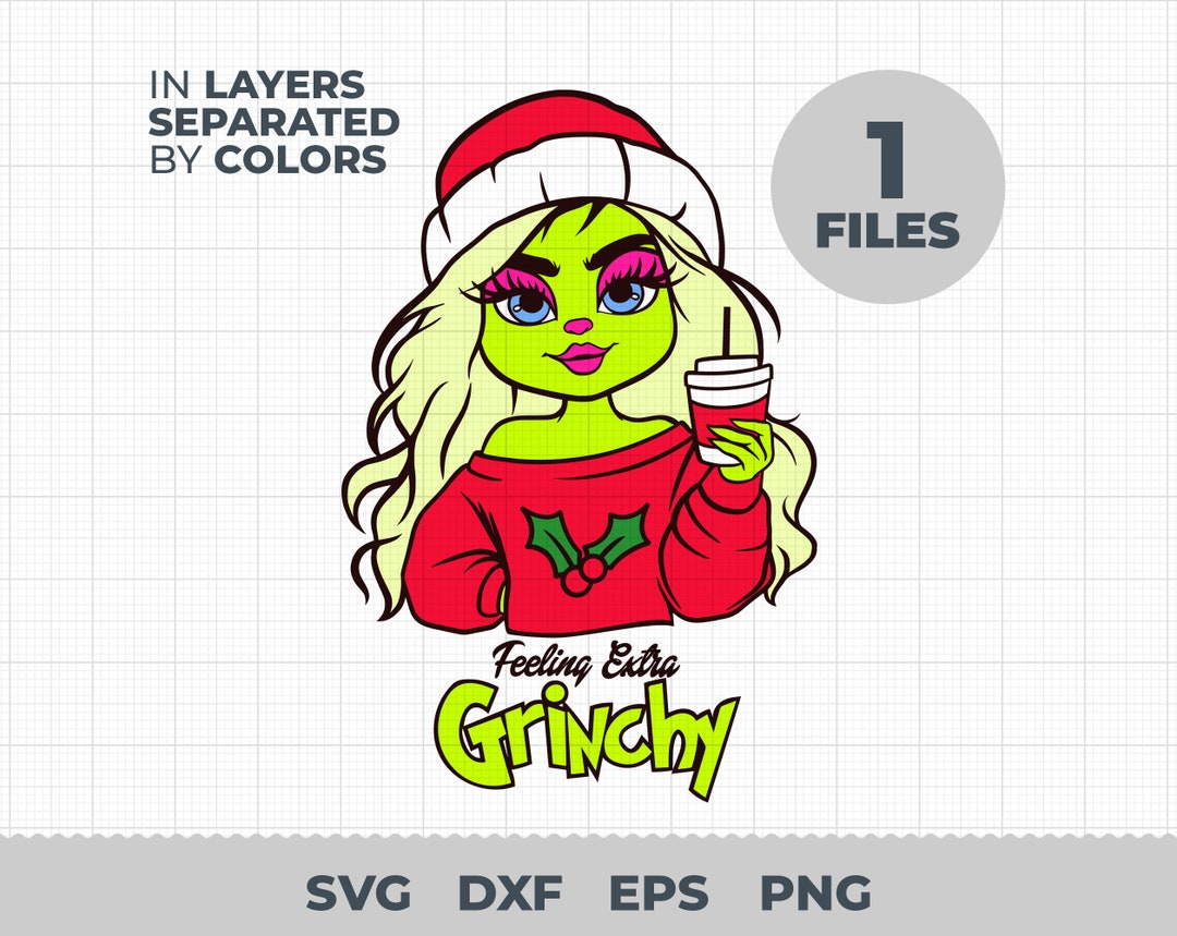 Lady Grinch Svg Santa Grinch Svg Barbie Grinch Svg Green Girl Grinch Svg Christmas Grinch