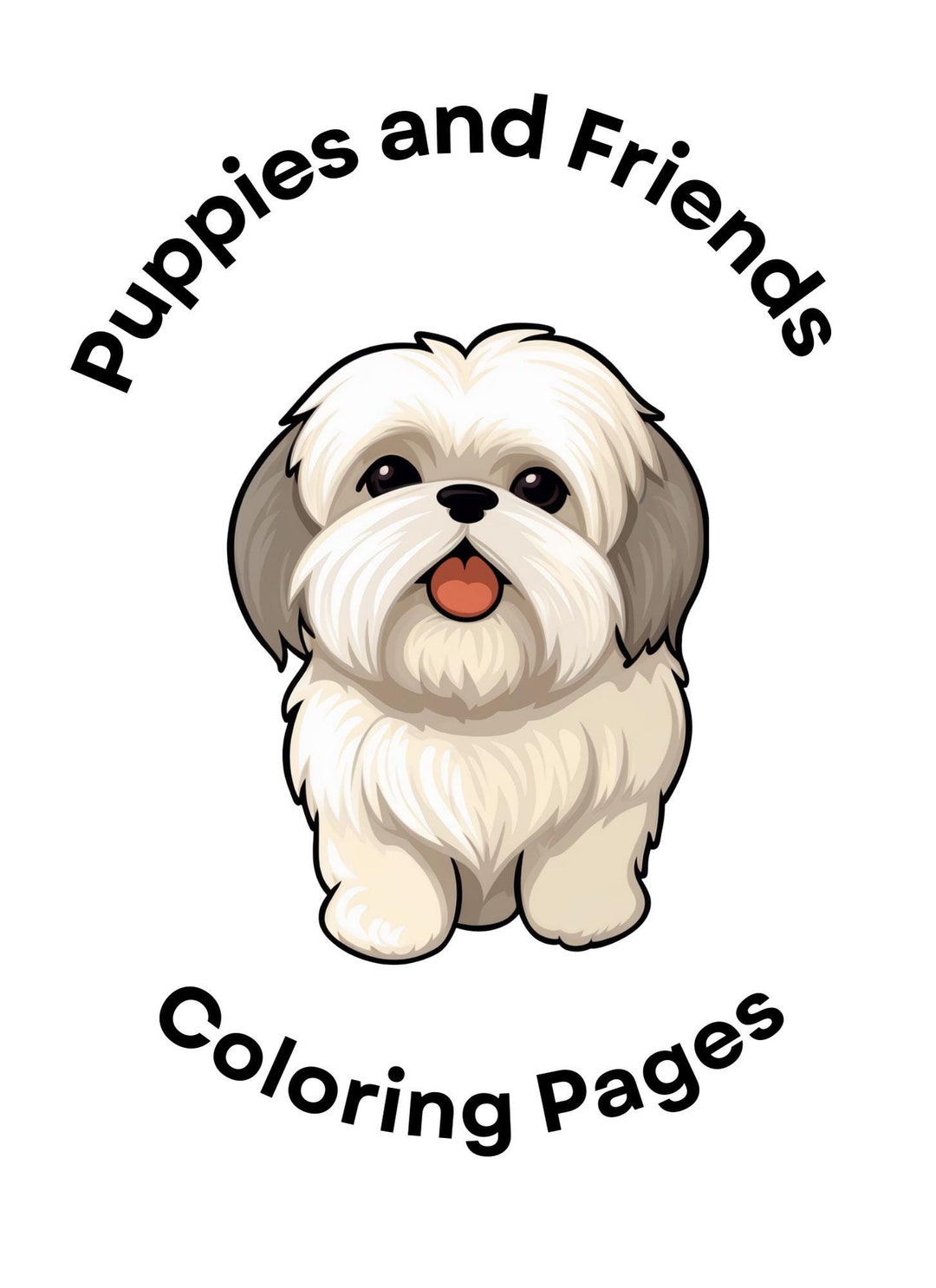Puppy Dogs Animal Friends Coloring Pages Art Project Simple - Etsy