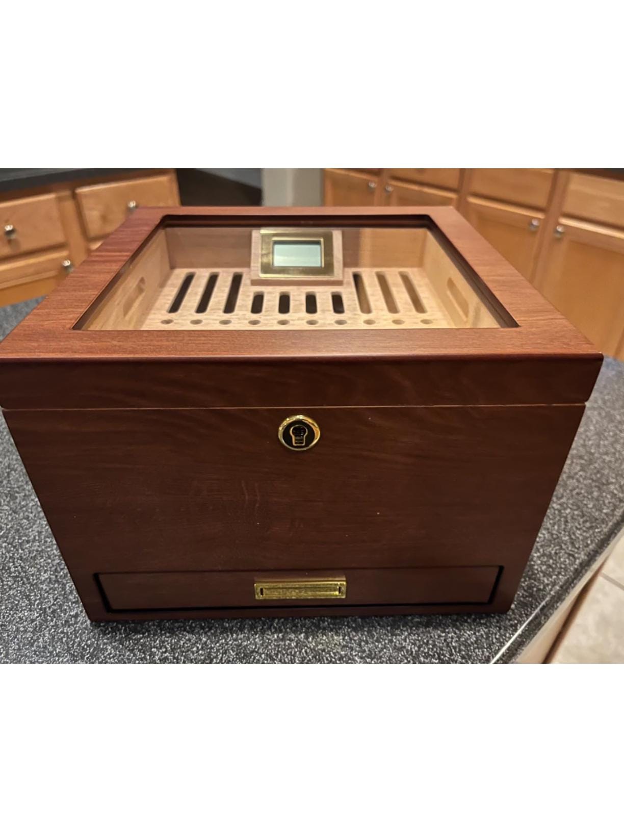 2 Layer Wood Cigar Humidor With Lock | Cigar Case | Humidor Box ...