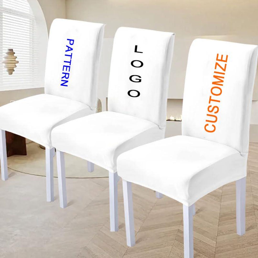 Chair Cover for Dinner Room DIY Logo Cover for Sofa and Stools Washable ...