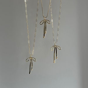 Gold Filled Mini Chain Link With Bow Pendant - Etsy UK