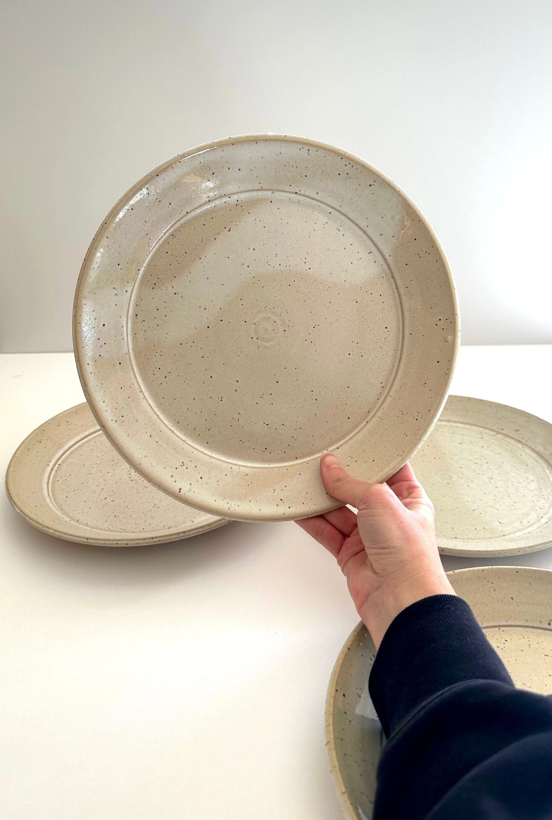 Handmade Ceramic Plates With White Speckled Glaze. Set of Four Reserved ...