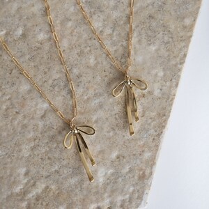 Gold Filled Mini Chain Link With Bow Pendant - Etsy