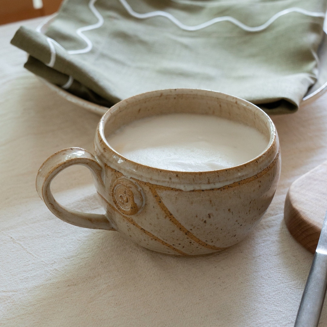 Handmade Ceramic Large Latte, Coffee and Tea Mug. Speckled Clay With ...
