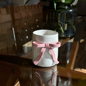 Handmade Ceramic Pink Bow Ribbon Cup. Coffee, Tea, Matcha Mug - Etsy