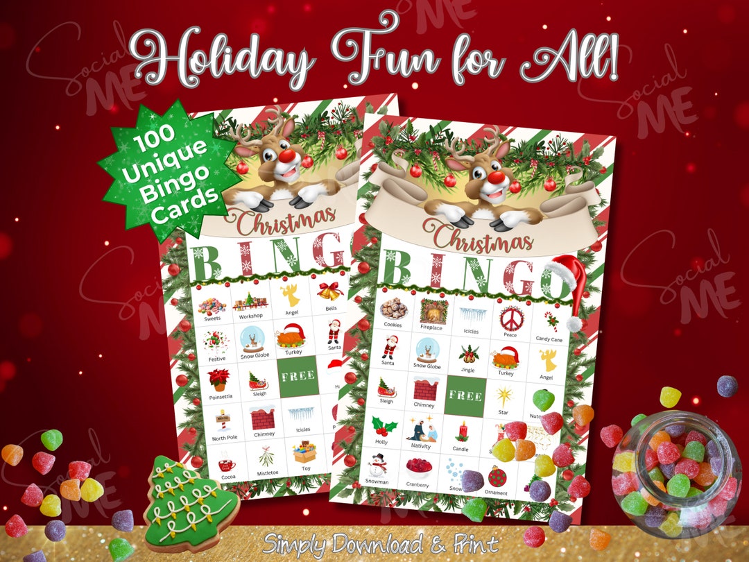 100 Christmas Bingo Cards, Bingo, Christmas Bingo, Christmas Bingo ...