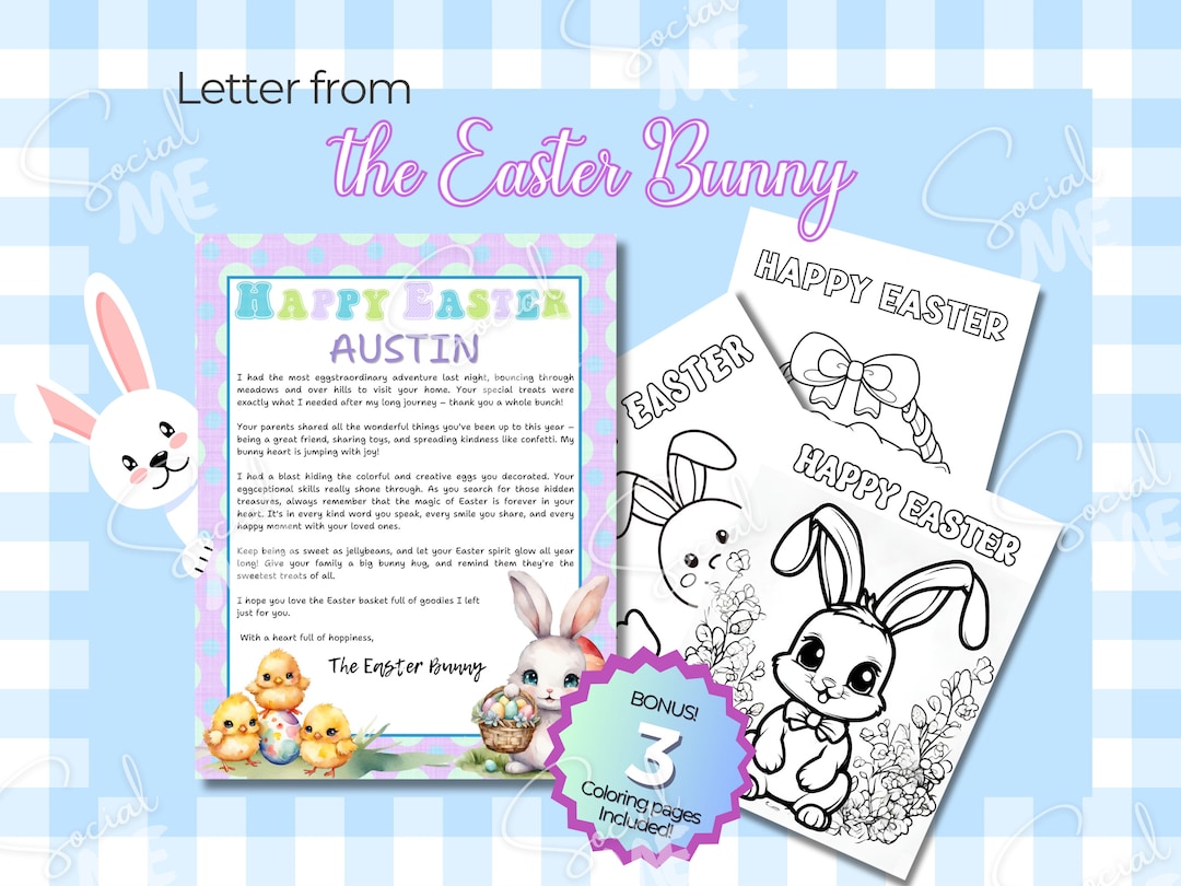 Customizable Letter From the Easter Bunny Editable Template ...
