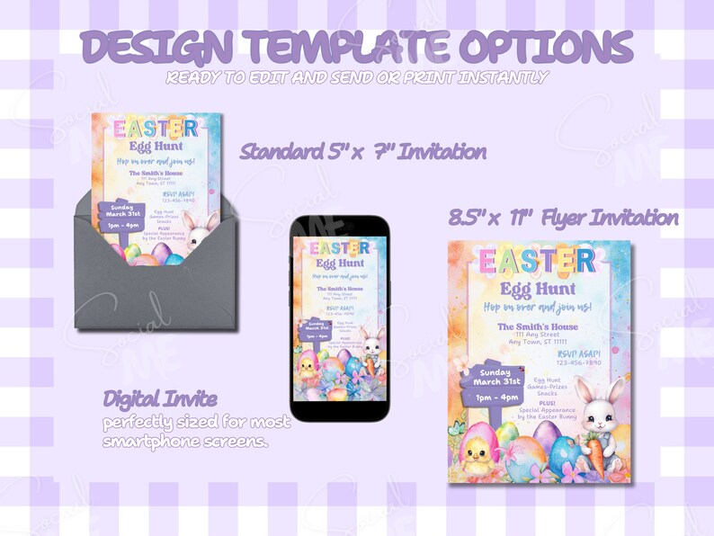Easter Egg Hunt Invitation Editable Easter Invite Easter Party ...