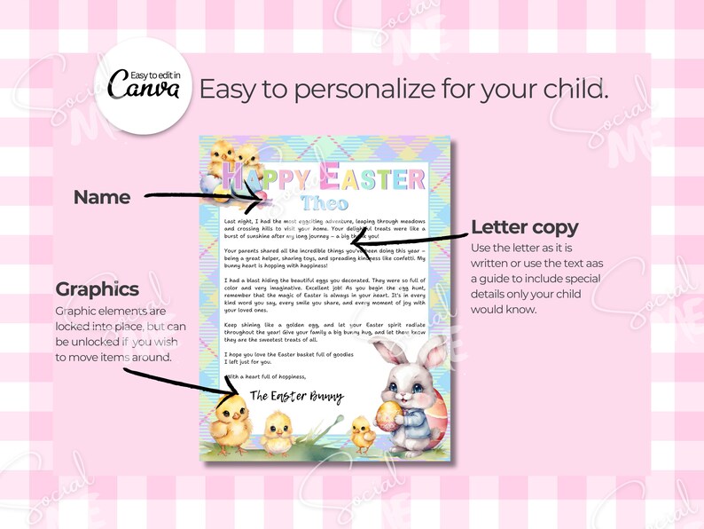 Personalized Letter From the Easter Bunny Editable Template ...