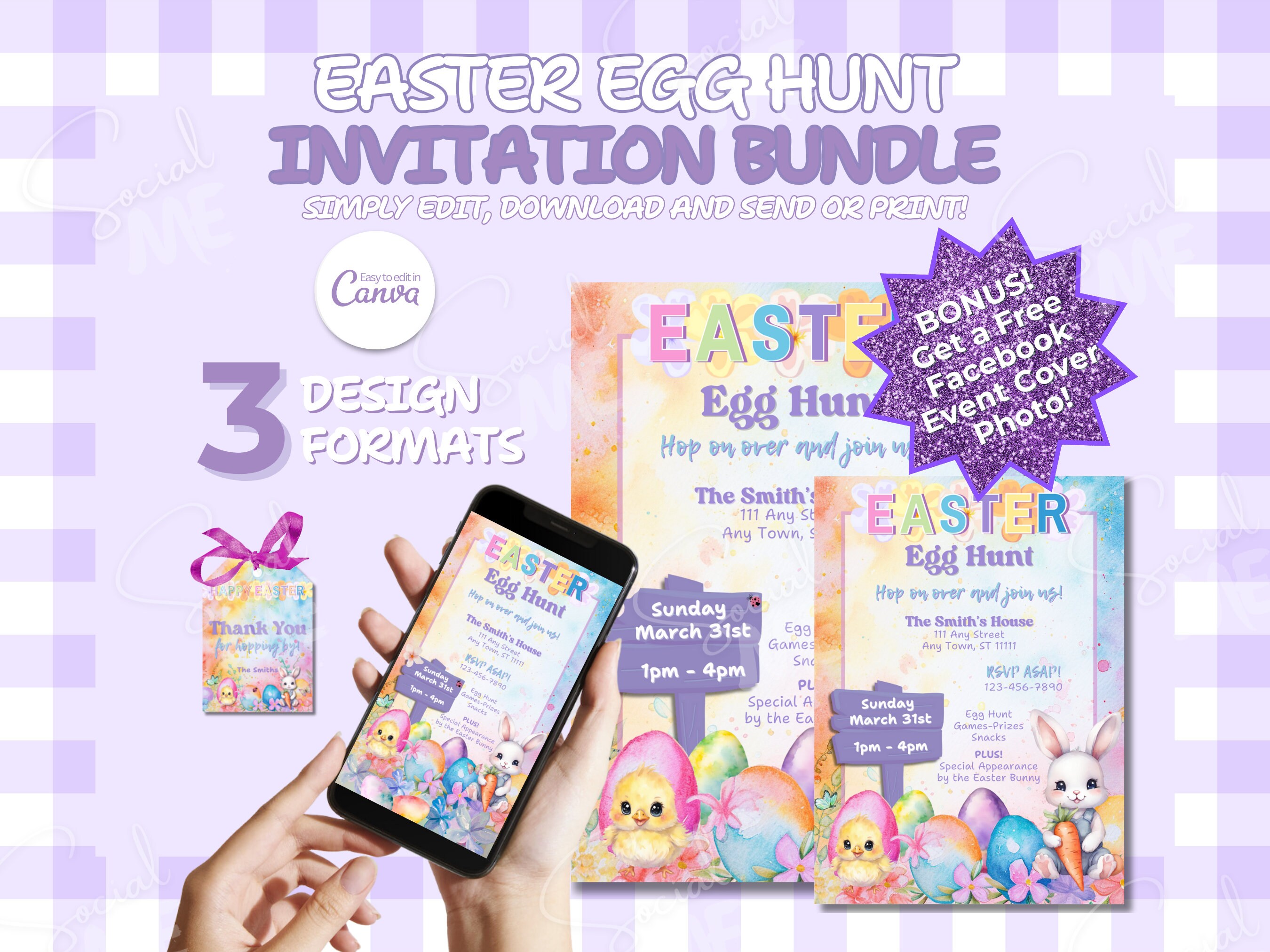 Easter Egg Hunt Invitation Editable Easter Invite Easter Party ...