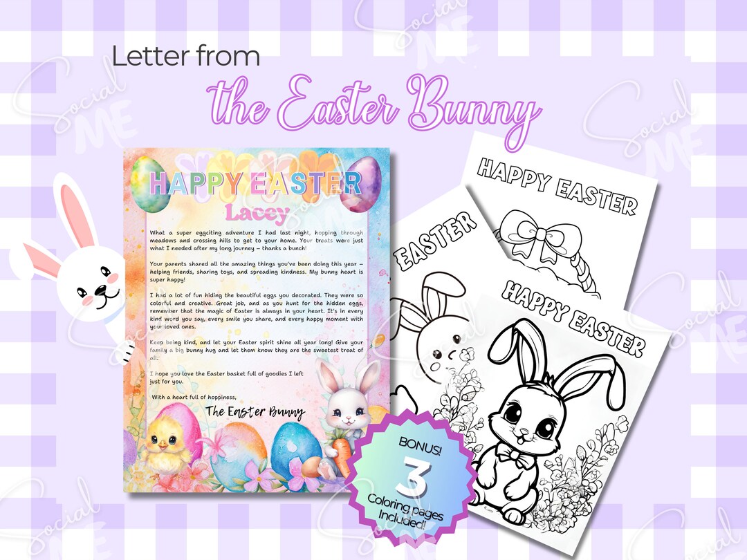 Customizable Letter From the Easter Bunny Editable Template ...
