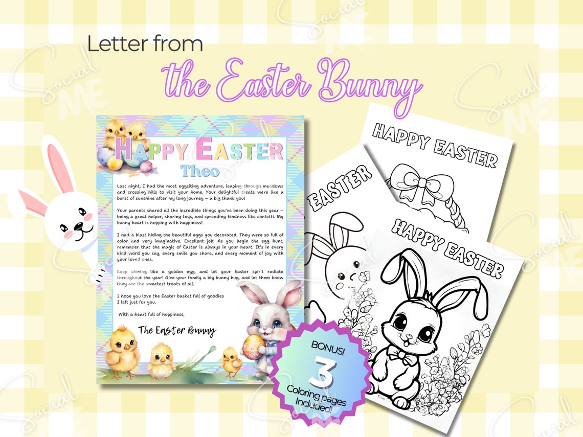 Personalized Letter From the Easter Bunny Editable Template ...