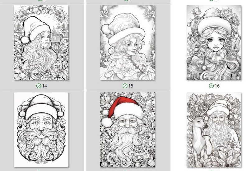 Christmas Themed Coloring Pages - Etsy