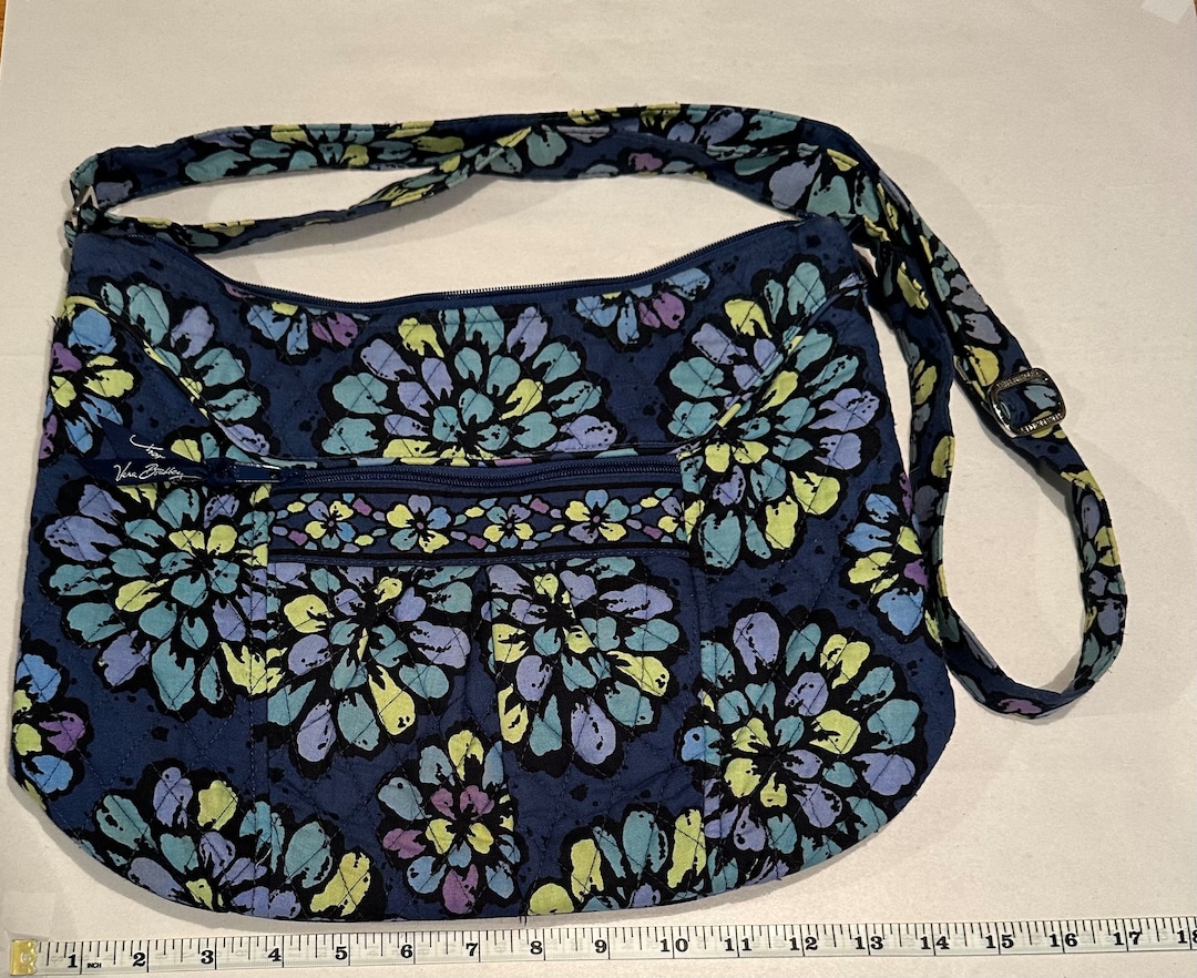 Vera Bradley Blue Flower Purse Stylish Floral Handbag Women's Fashion ...