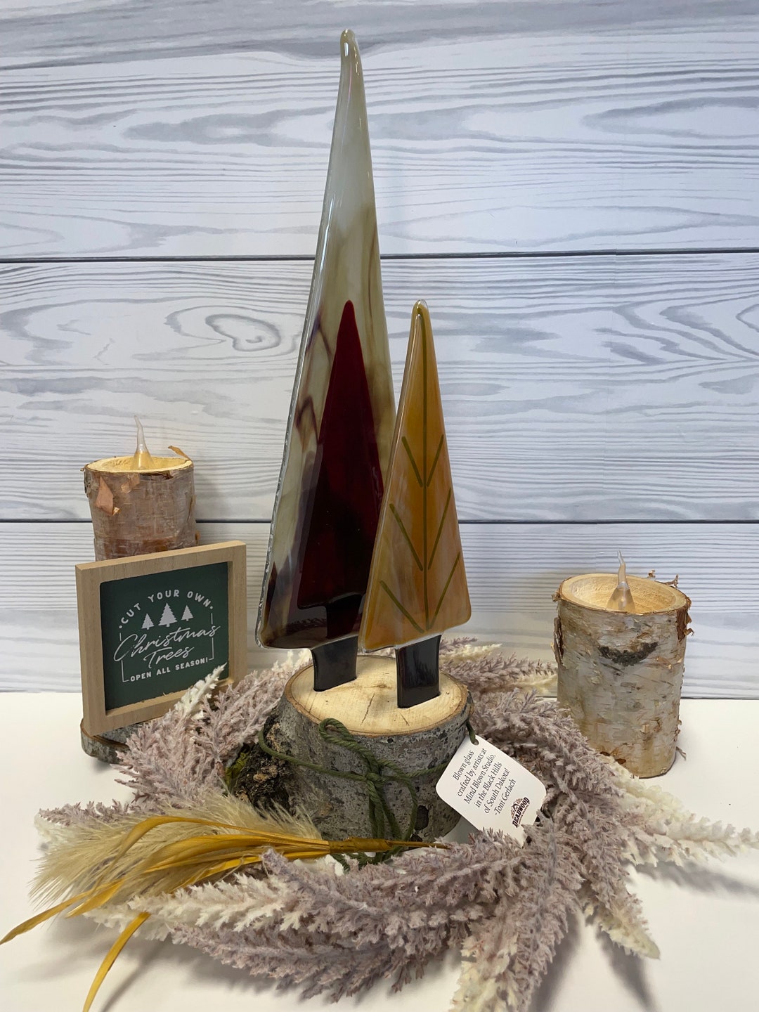 Tree, Fused Glass Tree, Farm House Decor, Cabin, Cottages, Mountain ...