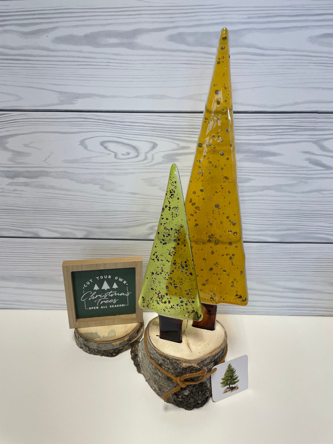 Tree Fused Glass Tree Farm House Decor Cabin Cottages - Etsy