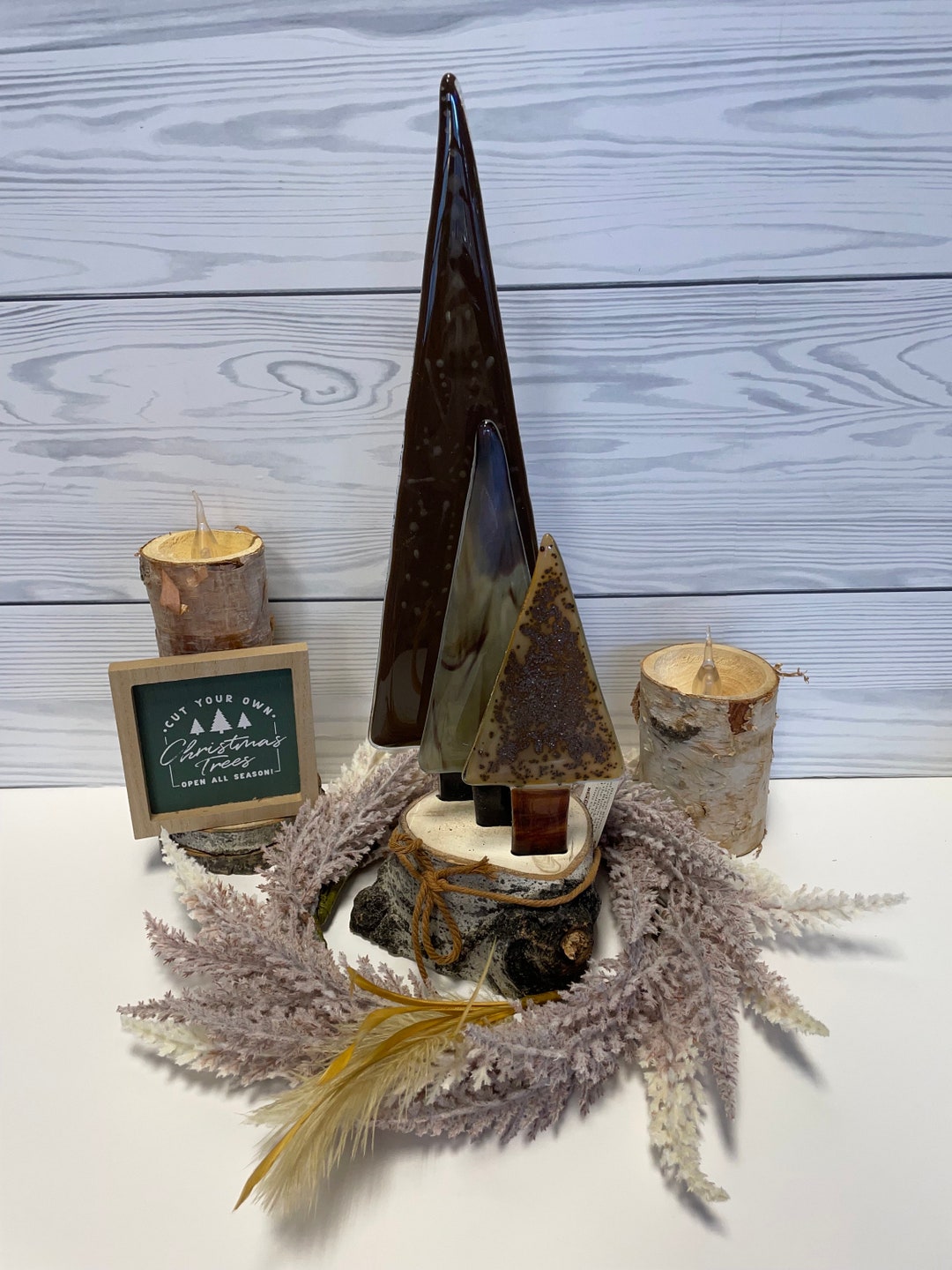 Tree, Fused Glass Tree, Farm House Decor, Cabin, Cottages, Mountain ...