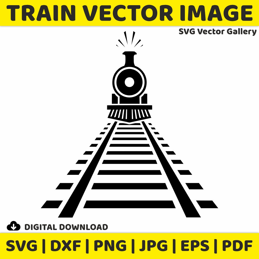 Train Track Vector Image, Svg, Dxf, Png, Eps, Jpg, Pdf - Etsy