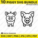 10 Piggy SVG Bundle, Clipart, Image, Silhouette, Vector, Svg, Dxf, Png ...