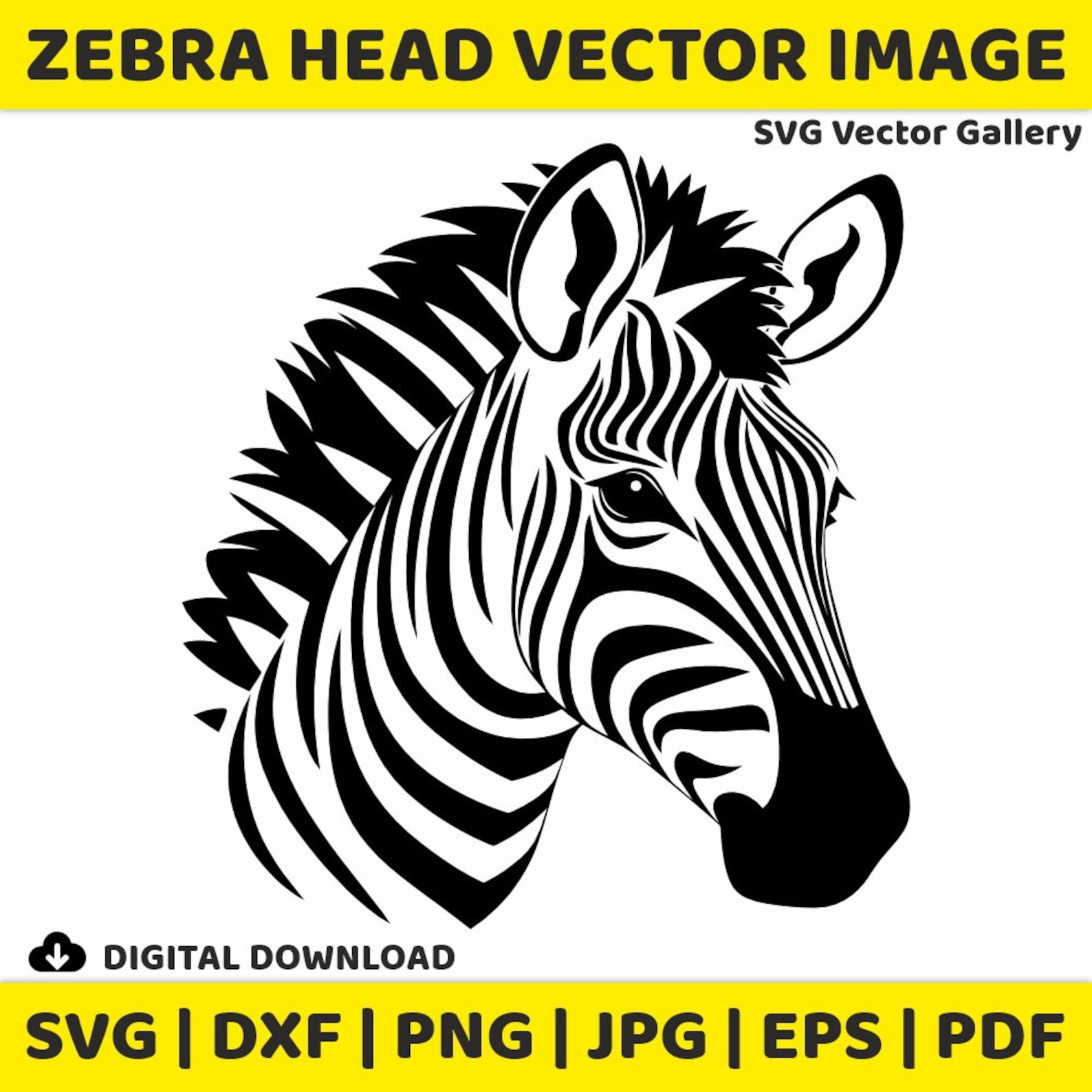 Zebra Head Vector Image, Svg, Dxf, Png, Eps, Jpg, Pdf - Etsy