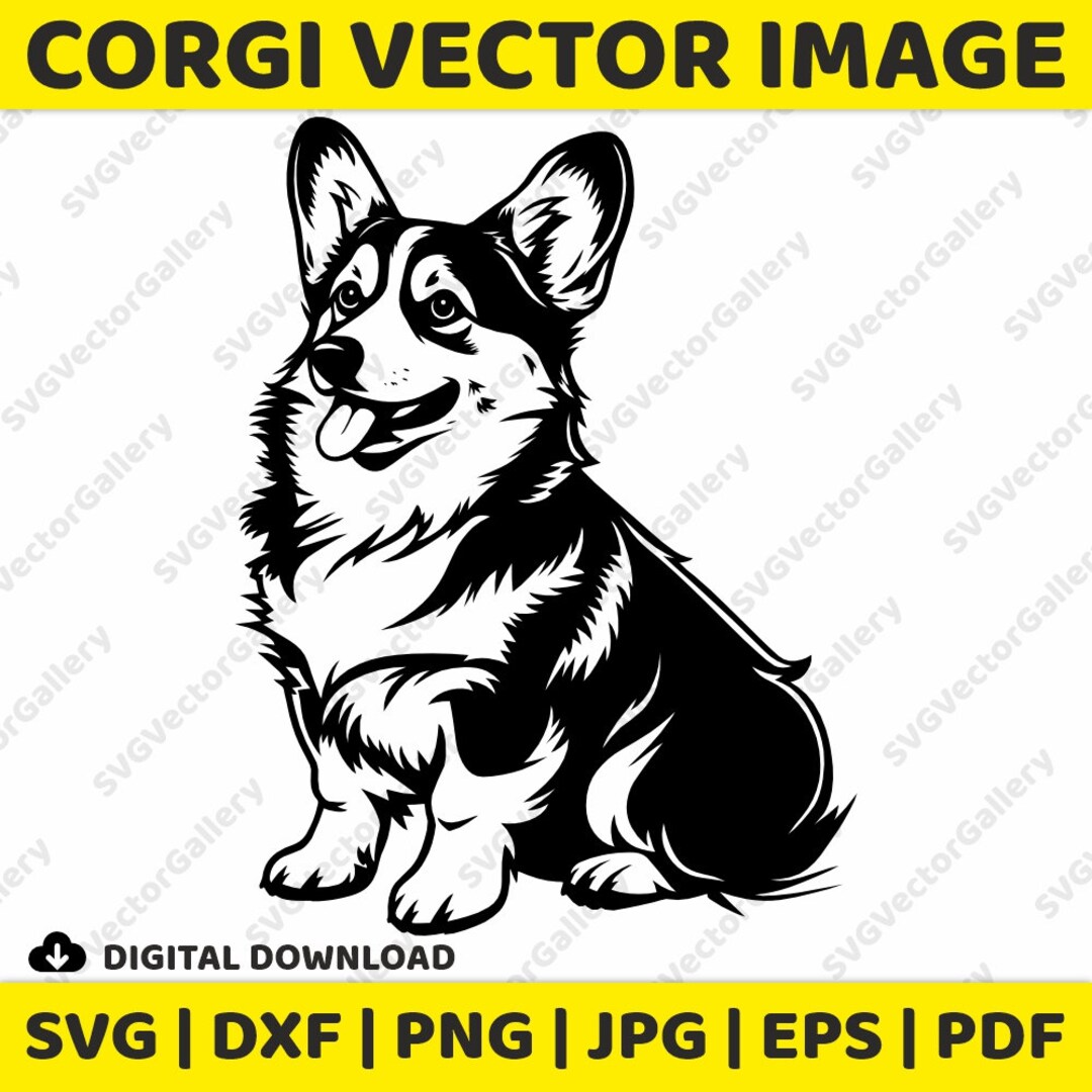 Corgi Vector Image, Svg, Dxf, Png, Eps, Jpg, Pdf - Etsy
