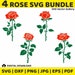 4 Rose SVG Bundle, Clipart, Image, Silhouette, Vector, Svg, Dxf, Png ...