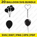 20 Balloon SVG Bundle, Clipart, Image, Silhouette, Vector, Svg, Dxf ...