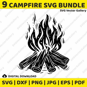 9 Campfire SVG Bundle, Clipart, Image, Silhouette, Vector, Svg, Dxf, Png, Jpg, Eps, Pdf - Etsy