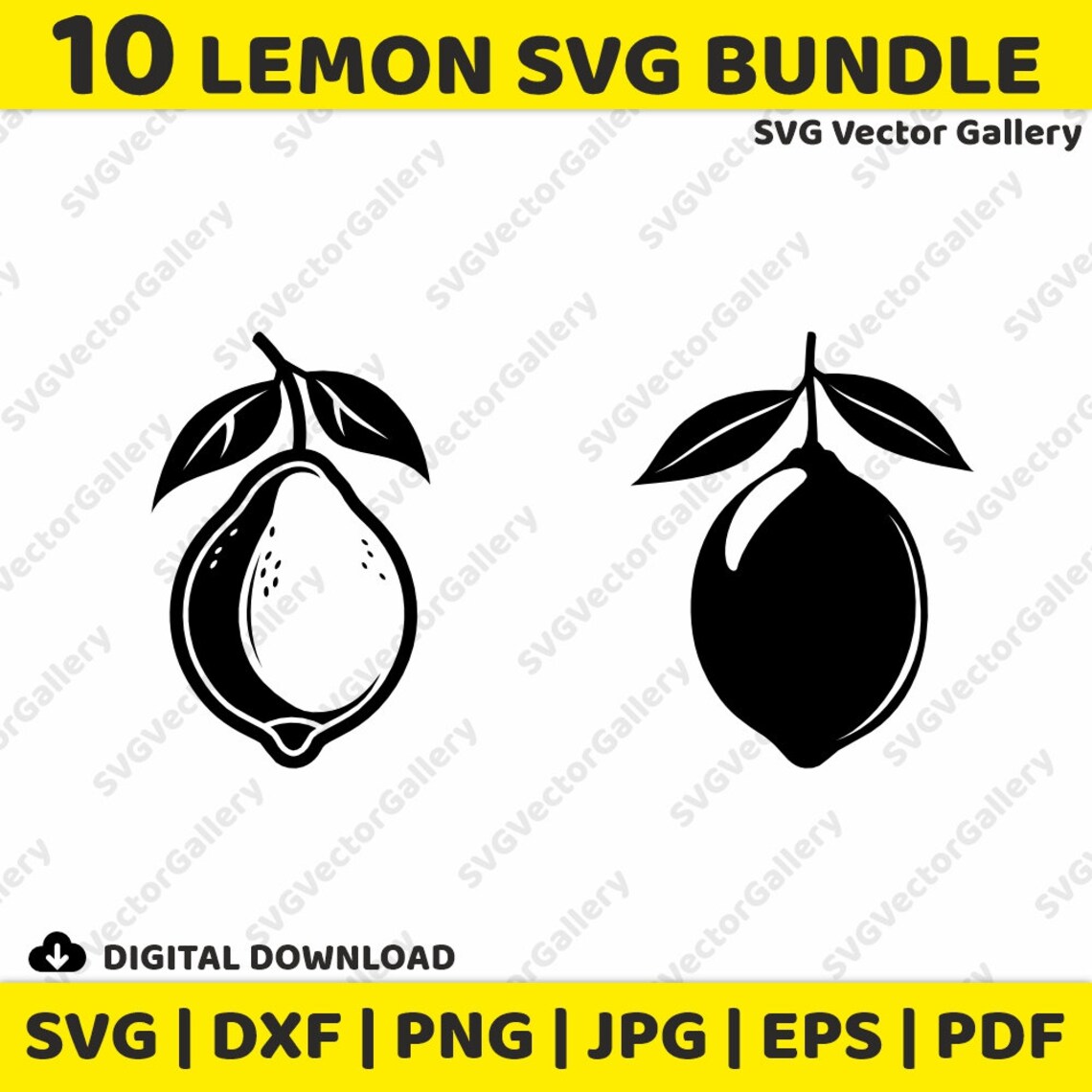 10 Lemon SVG Bundle, Clipart, Image, Silhouette, Vector, Svg, Dxf, Png ...
