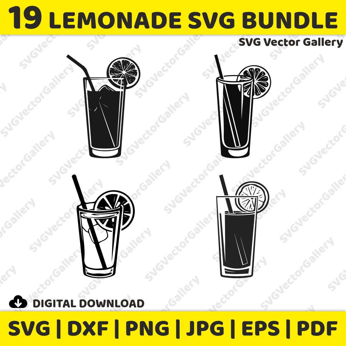 19 Lemonade SVG Bundle, Clipart, Image, Silhouette, Vector, Svg, Dxf ...