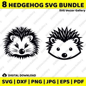 8 Hedgehog SVG Bundle, Clipart, Image, Silhouette, Vector, Svg, Dxf ...
