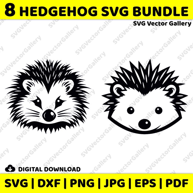 8 Hedgehog SVG Bundle, Clipart, Image, Silhouette, Vector, Svg, Dxf ...