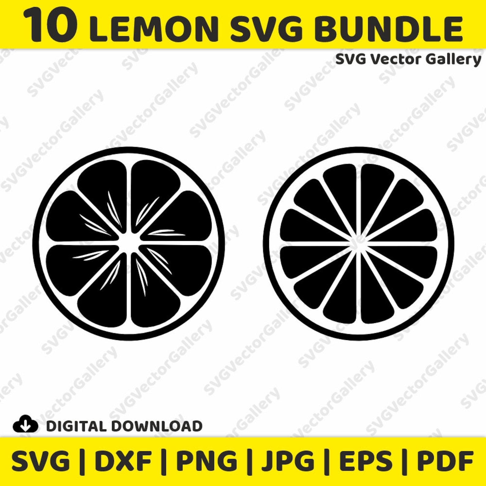 10 Lemon SVG Bundle, Clipart, Image, Silhouette, Vector, Svg, Dxf, Png ...