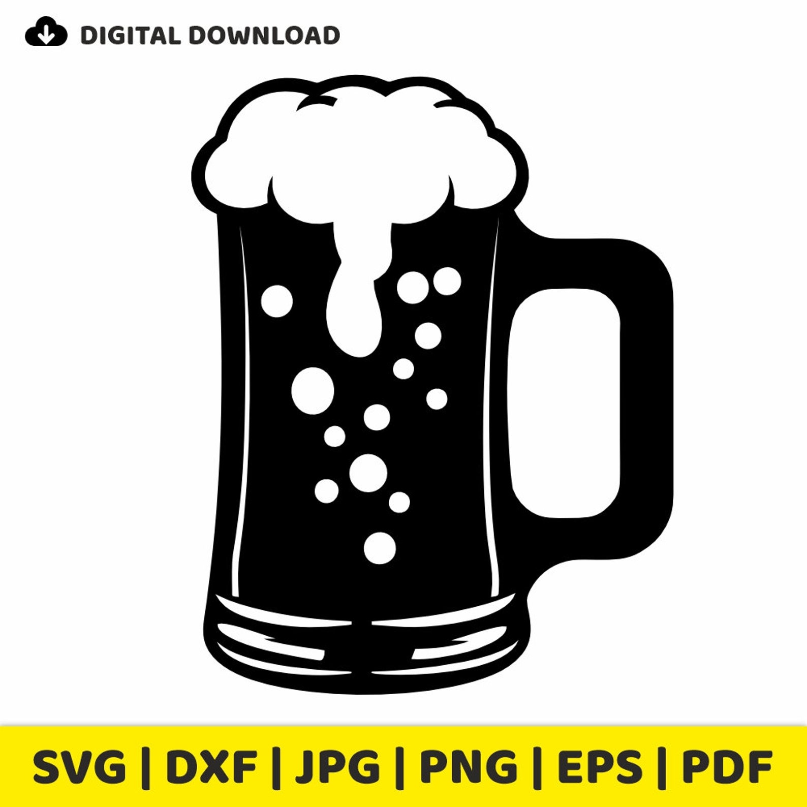 Beer Mug Vector Image, Clipart, Svg, Dxf, Png, Jpg, Eps, Pdf - Etsy