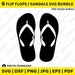 6 Flip Flops / Sandals SVG Bundle, Clipart, Image, Silhouette, Vector ...