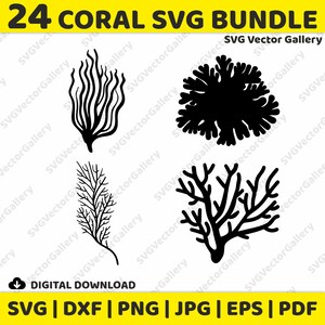24 Coral SVG Bundle, Clipart, Image, Silhouette, Vector, Svg, Dxf, Png ...