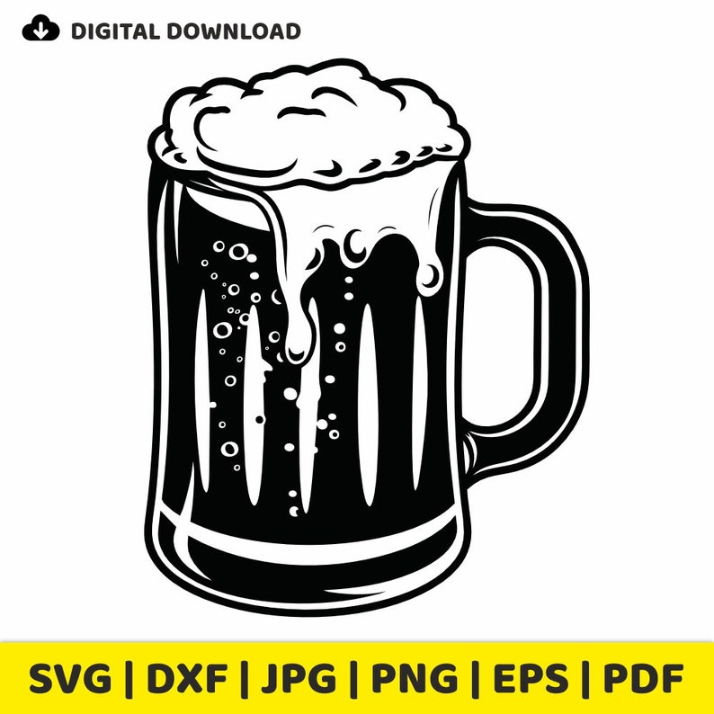 Beer Mug Vector Image, Clipart, Svg, Dxf, Png, Jpg, Eps, Pdf - Etsy
