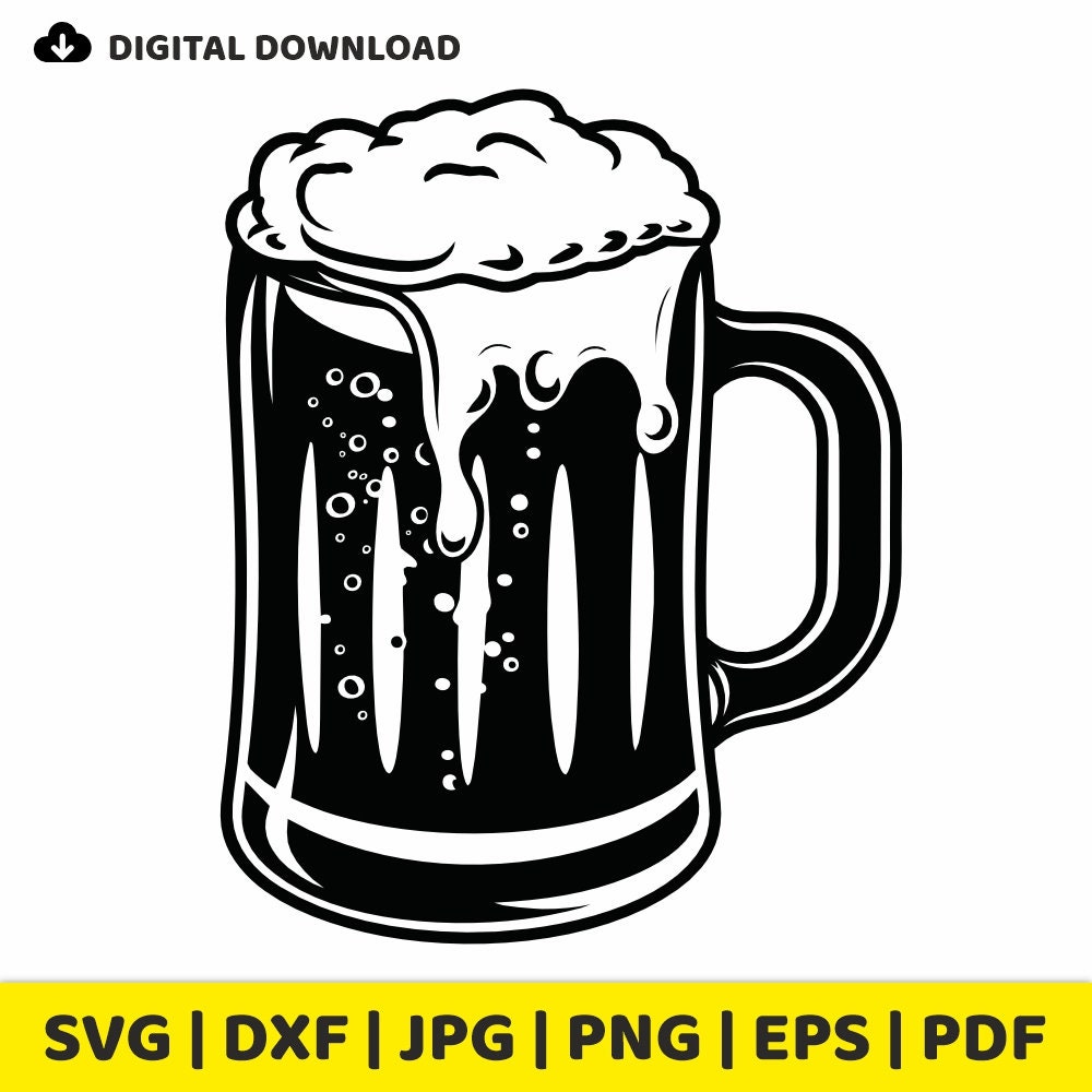 Beer Mug Vector Image, Clipart, Svg, Dxf, Png, Jpg, Eps, Pdf - Etsy
