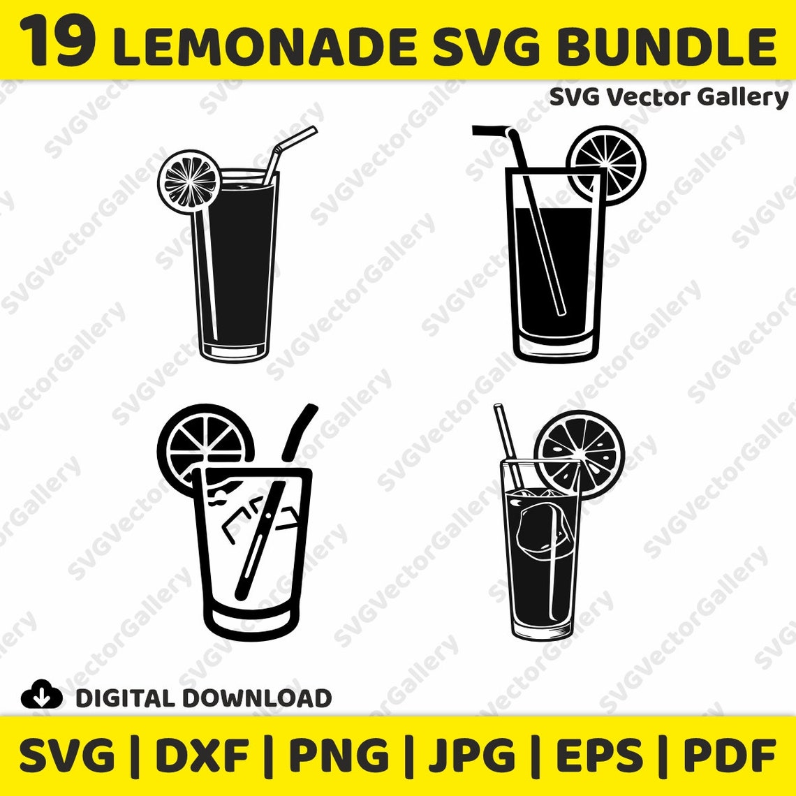 19 Lemonade SVG Bundle, Clipart, Image, Silhouette, Vector, Svg, Dxf ...